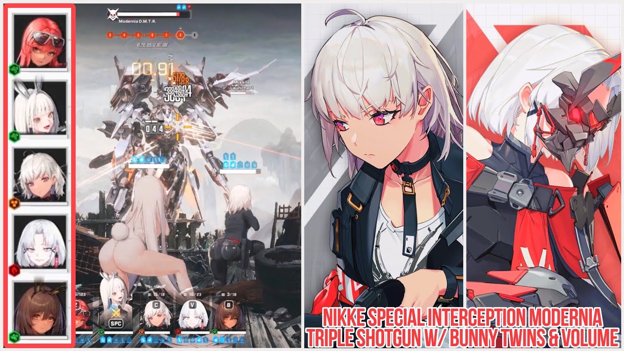 NIKKE: Special Interception Modernia - Full Clear: Triple Shotgun Ft. Bunny Twins & Volume | T9 ...