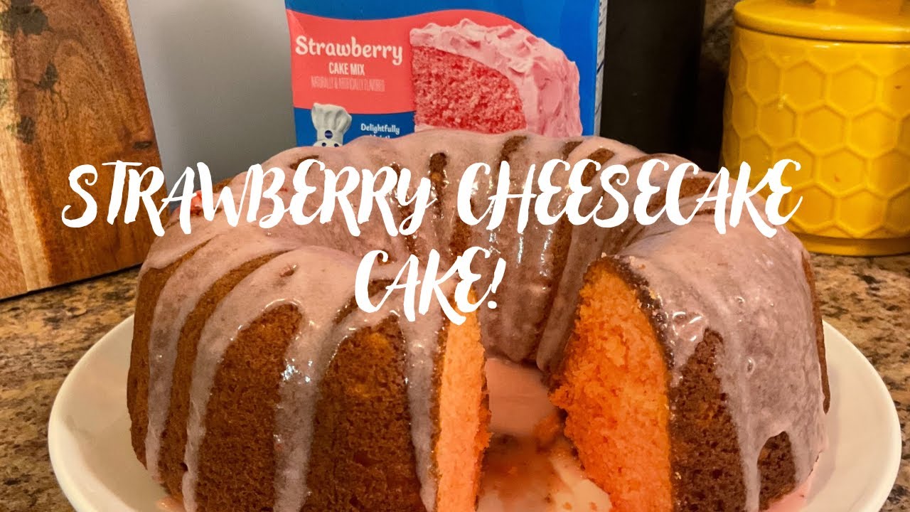 A Strawberry Cheesecake Pound Cake | Using A Box Mix| My Lil helper is ...