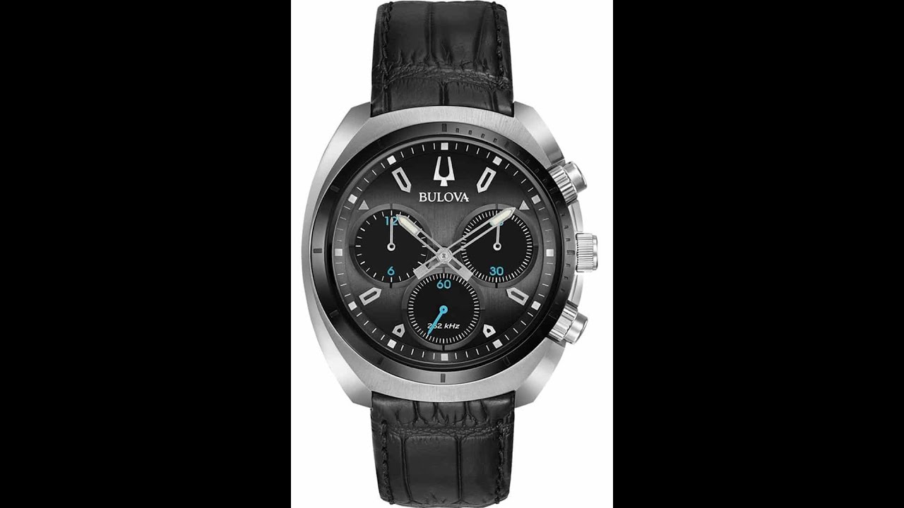 98A155 Bulova Chronograph Curv Leather Strap - YouTube
