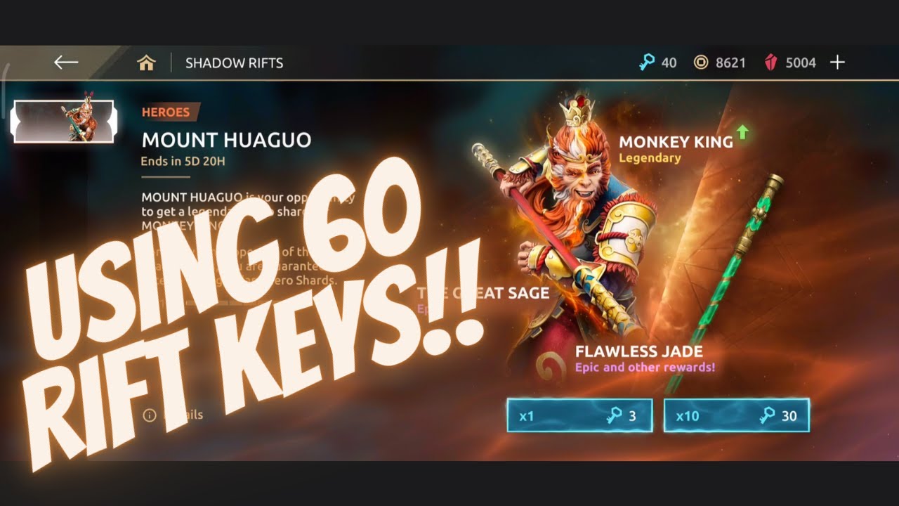 Shadow Fight Arena: Monkey King Rift Opening at Mount Huaguo 60 Rift ...