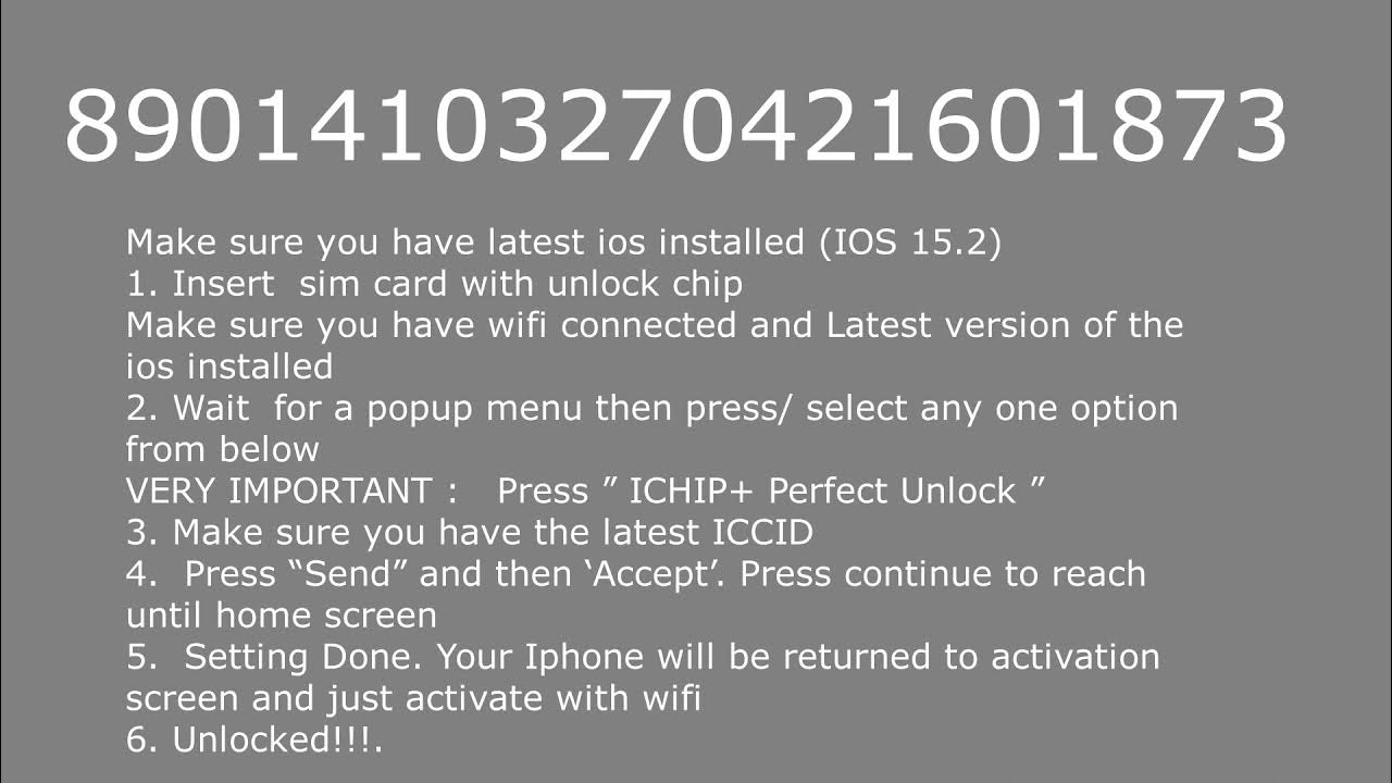 NEW ICCID FOR ALL IPHONES UNLOCKING 2022 JANUARY - YouTube