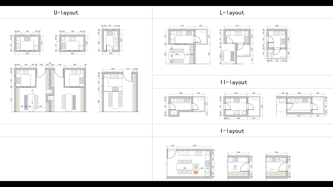 02 CAD color dynamic block of kitchen layouts - YouTube