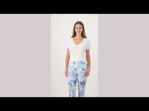 Denim & Co. Active Printed Duo Stretch Capri Legging with Pockets on QVC
