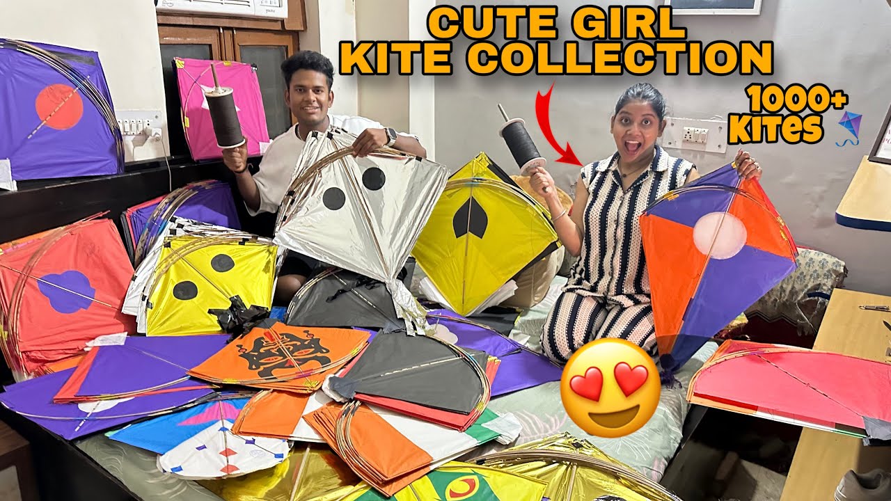 Cute Ladki Ka Biggest Kite Collection 😍🔥 - Mono Kite Manjha & Kites ...