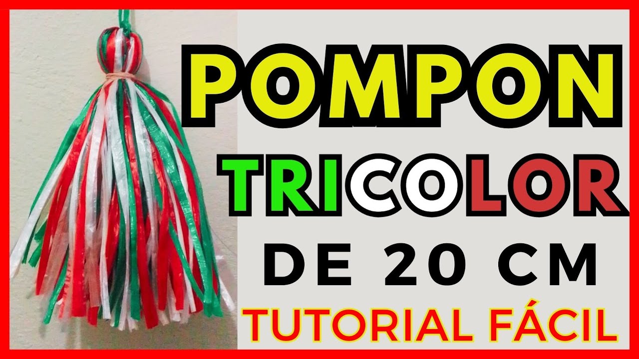 COMO HACER POMPONES DE RAFIA TRICOLOR - BORLAS DE RAFIA - PASO A PASO ...