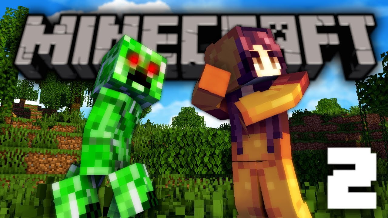 CREEPERS, VILLAGERS, LOOTING | Minecraft - Part 2 - YouTube