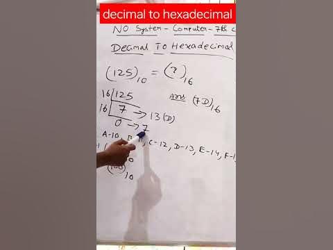 decimal to hexadecimal #7#computer - YouTube
