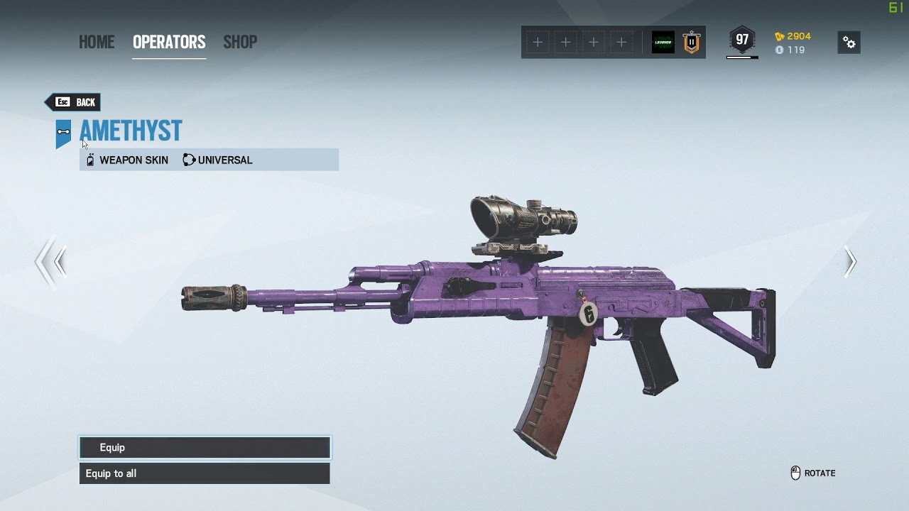 r6s universal skin to all weapons - YouTube