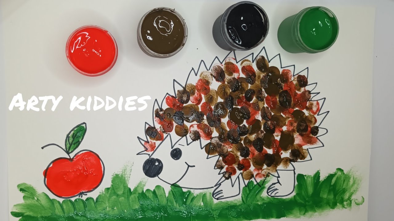 preschool finger painting hedgehog class, kindergarten simple easy art ...