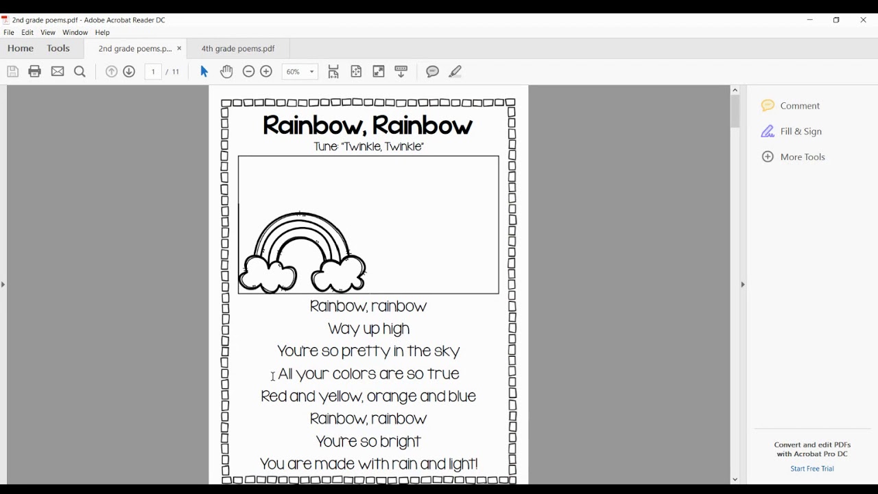 Rainbow, Rainbow 2nd grade poem - YouTube