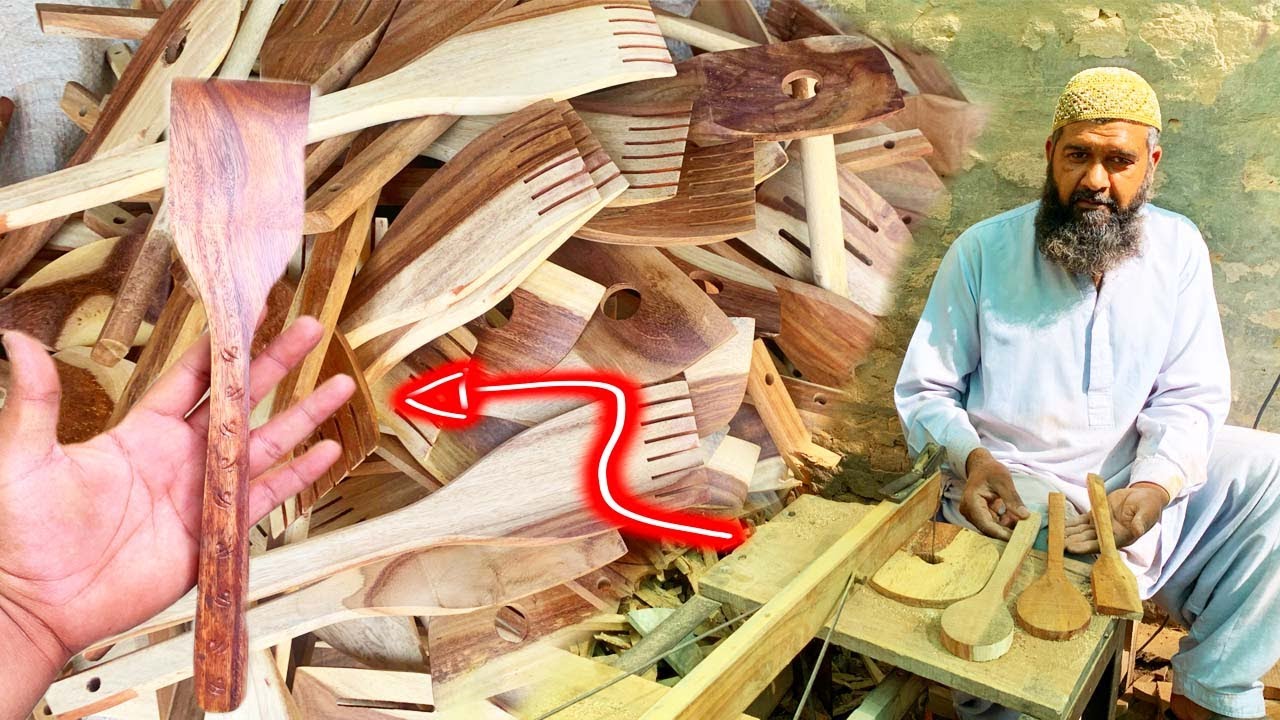 Amazing process of wooden spoons and spatula | incredible spoon ...