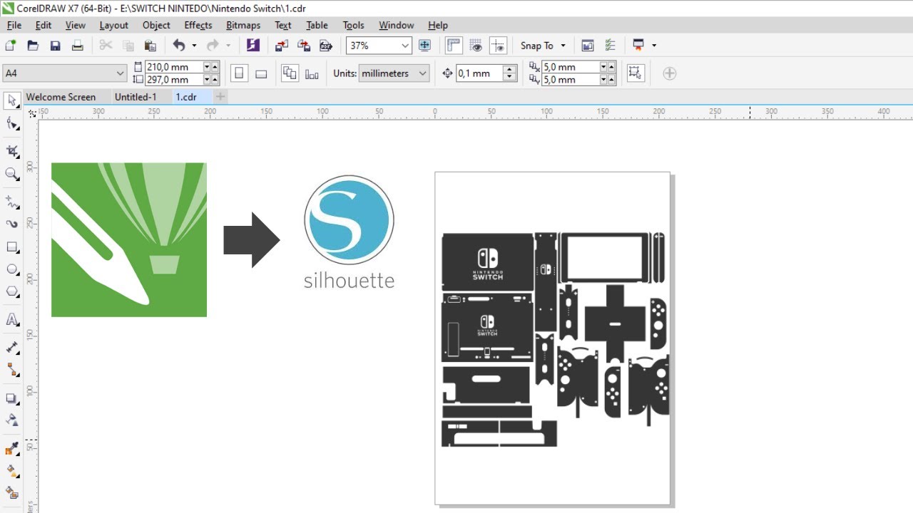 Cara Mengubah file dari CorelDraw ke Silhouette Studio - YouTube