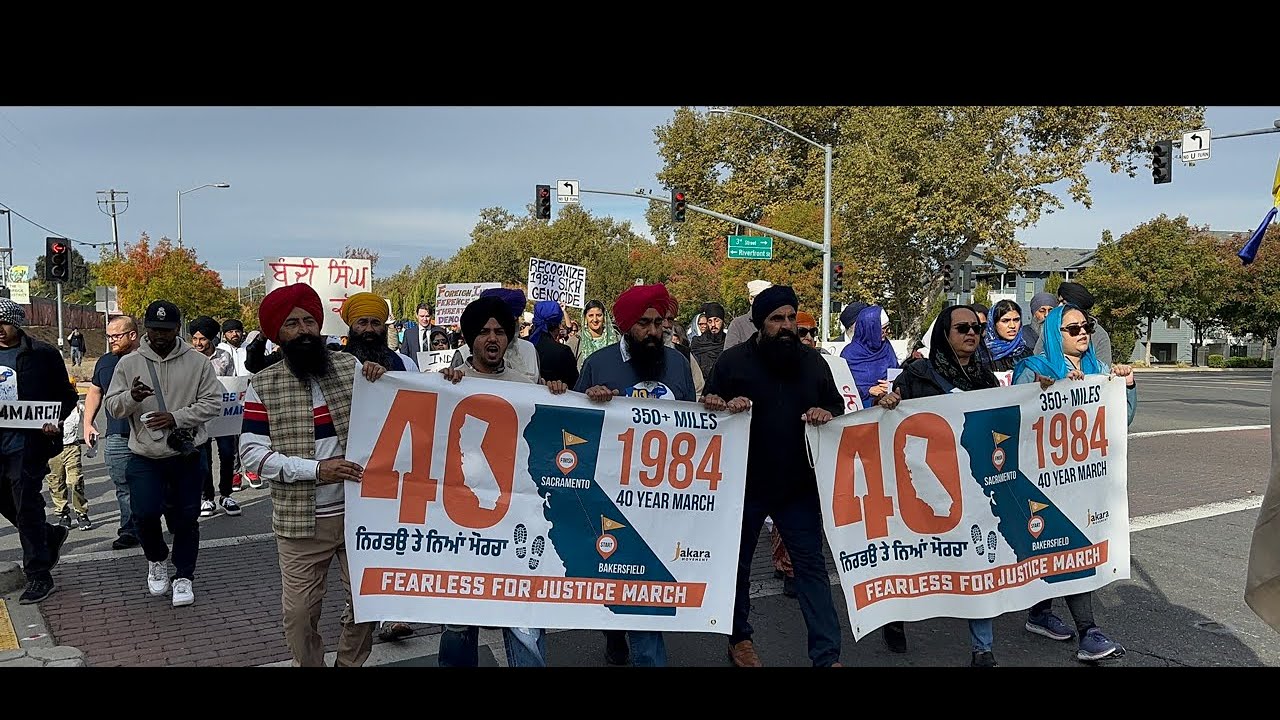 1984 Sikh genocide March going to state capital of California ...