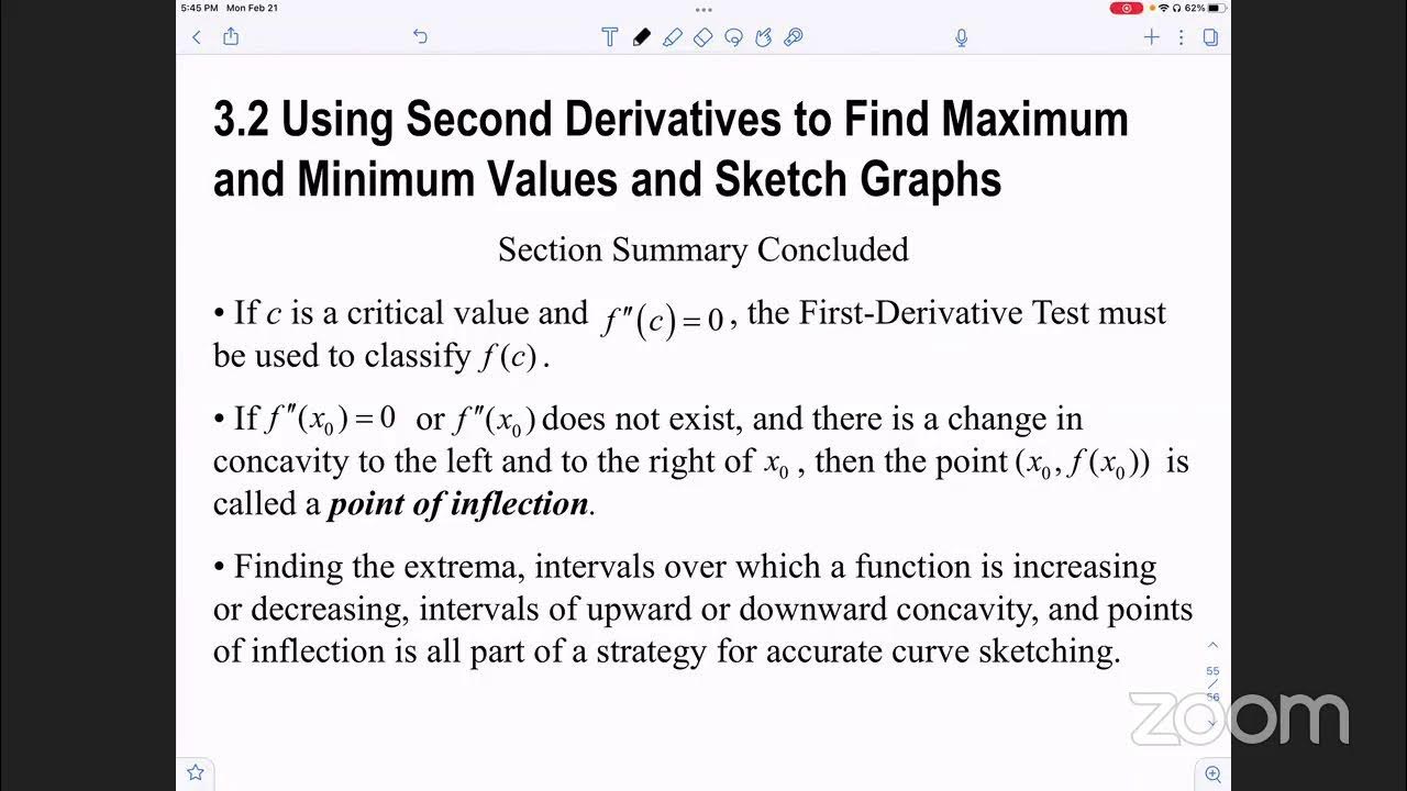 3.2 Using the 2nd Derivatives to find Max and Min Values Calculus for ...