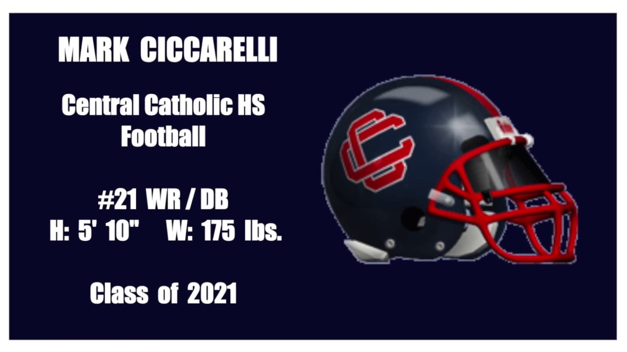 2019 Central Catholic Football #21 Mark Ciccarelli - YouTube