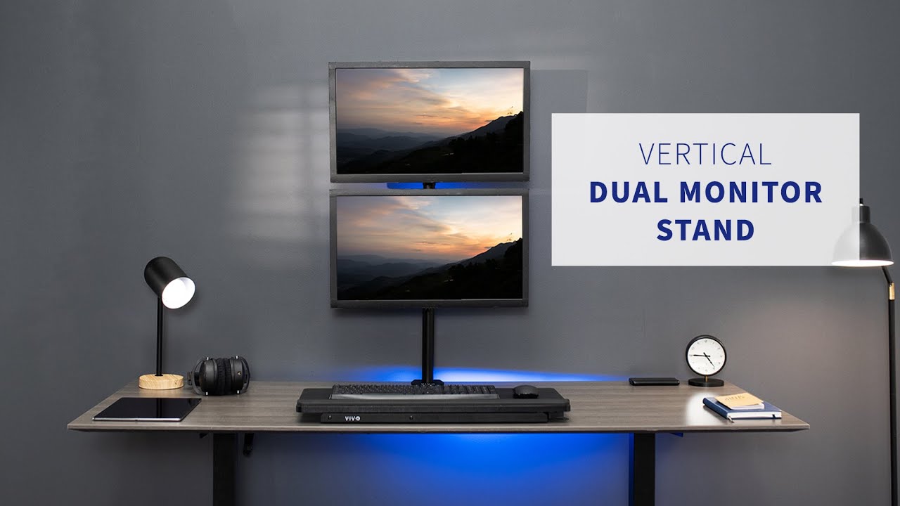 STAND-V002T Dual Monitor Desk Mount by VIVO - YouTube