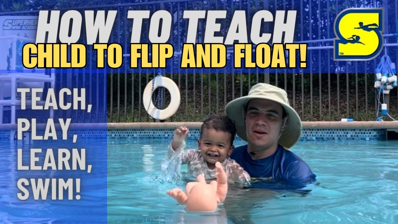 SWIM LESSON FOR 16m OLD BABY | Teaching baby to flip and float! | Baby ...