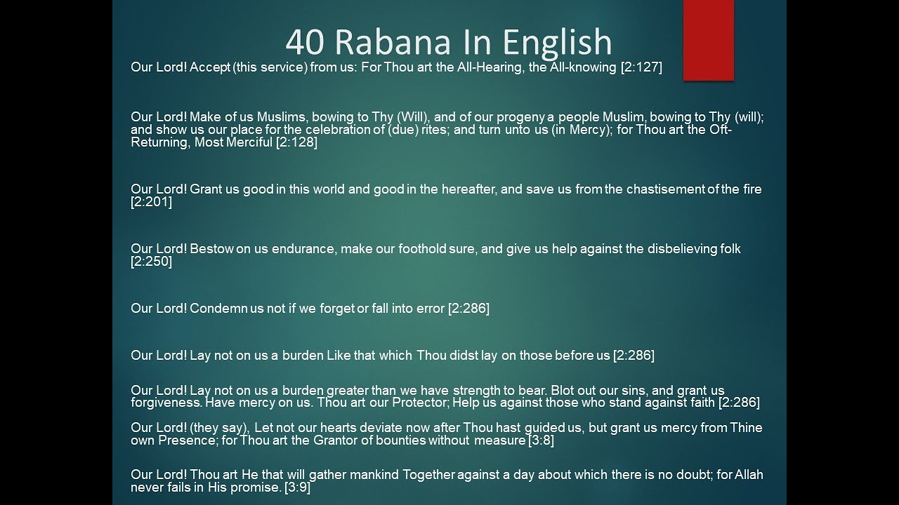40 Rabana In English - YouTube