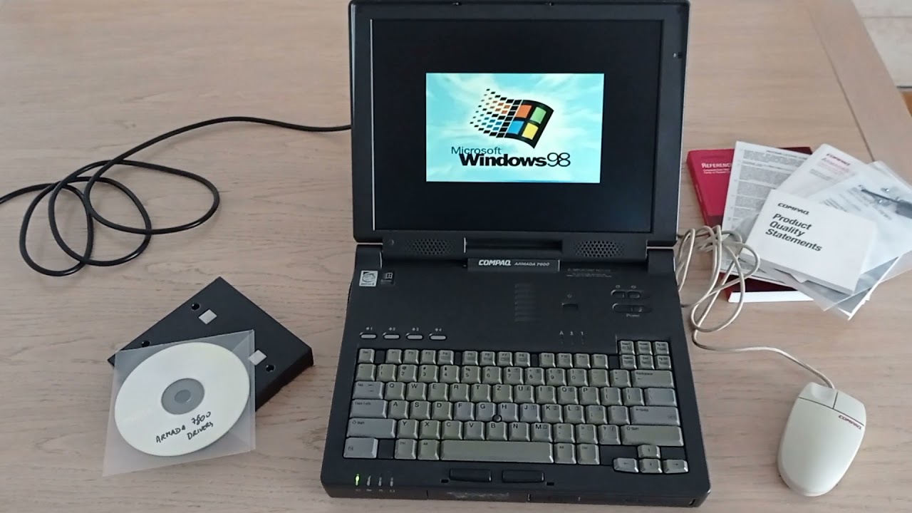 Compaq Armada 7800 boot up and MS word start - YouTube