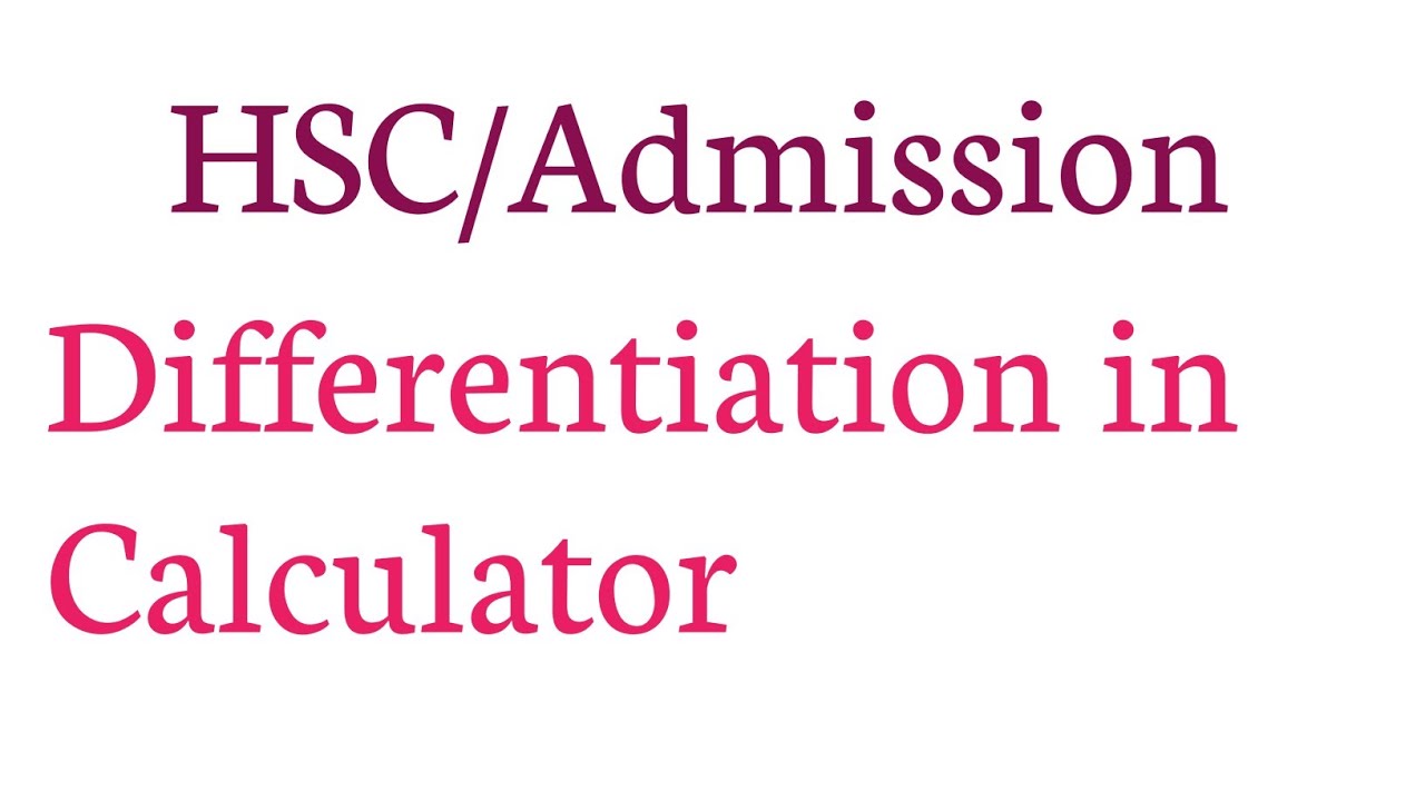 Differentiation in Calculator method - YouTube