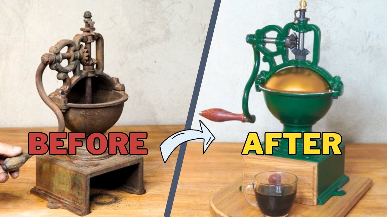 Rusty Relic Restored: Reviving a Vintage Coffee Grinder - YouTube