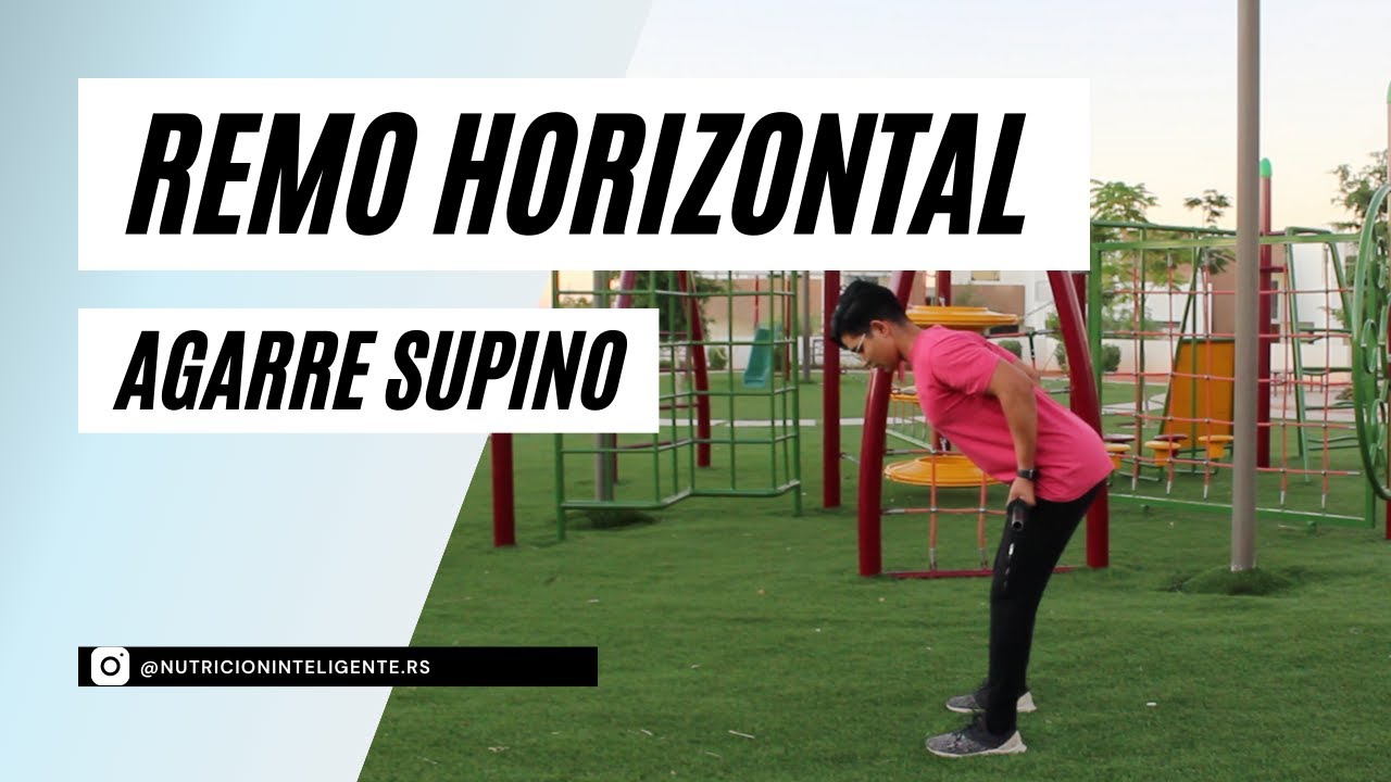 Remo horizontal con barra agarre supino - YouTube