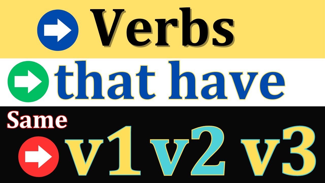 Verbs that have same Present, past and past participle form 🟠Verb forms ...