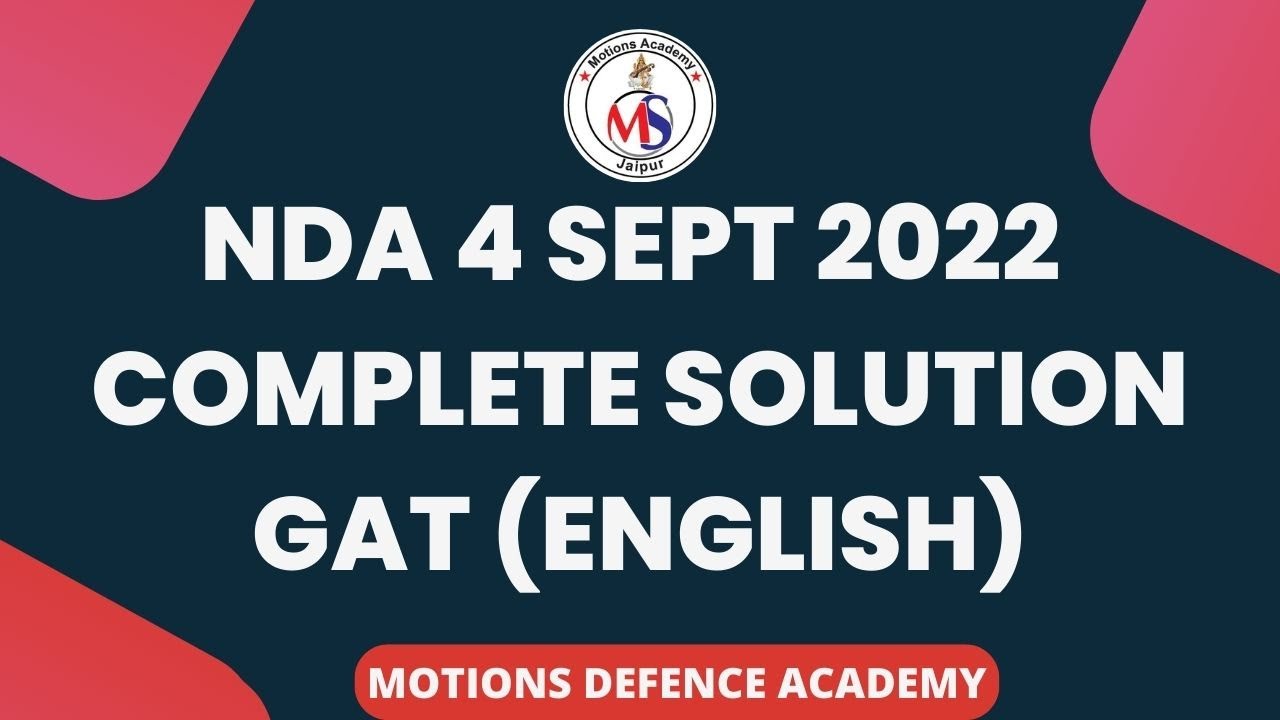 Complete NDA Paper-2(GAT) Solution 4 Sept 2022 - YouTube