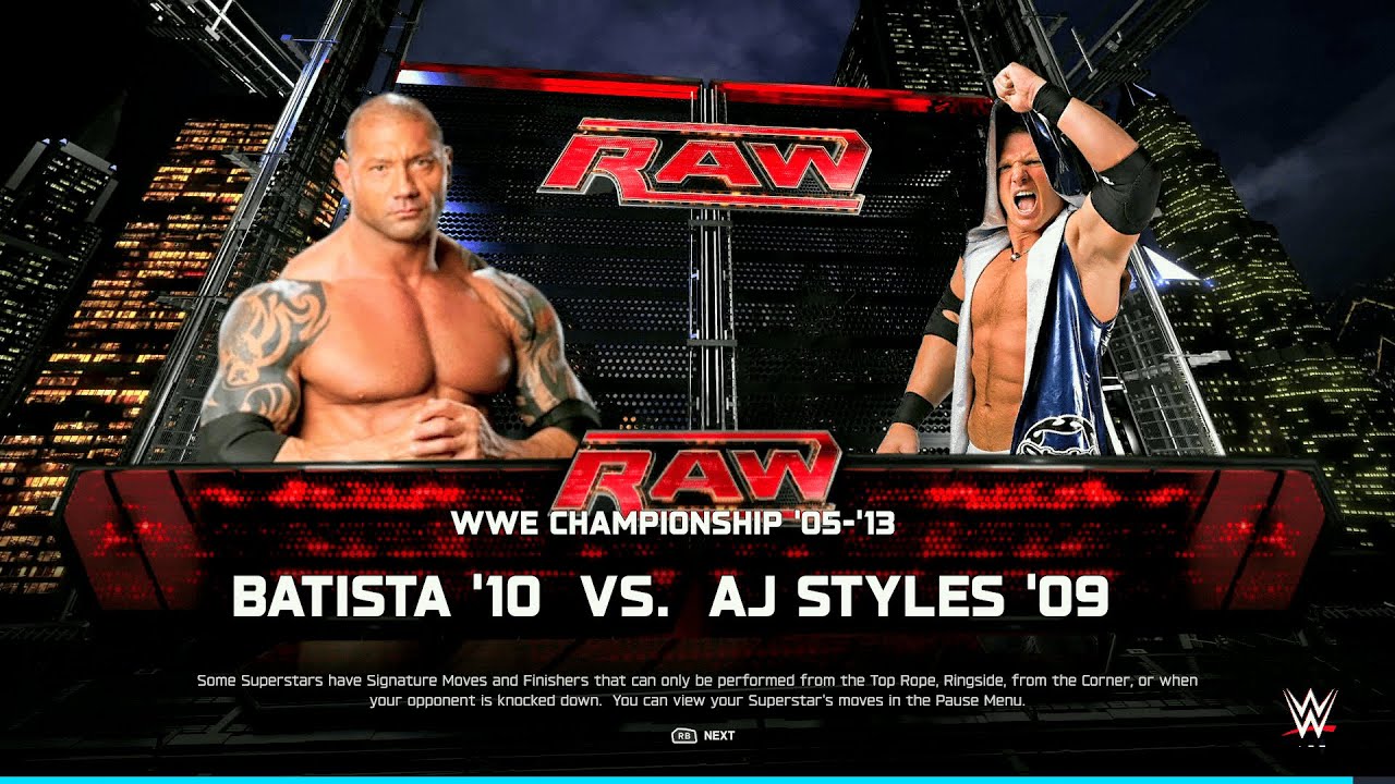 WWE 2K25 - Batista vs. Styles - Phenomenal Powerhouse Clash! - YouTube