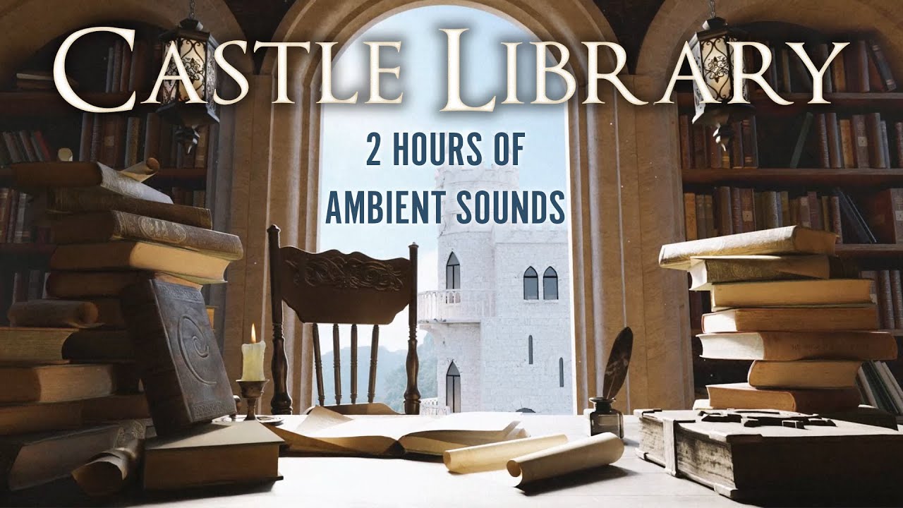 Castle Library on a Spring Morning | (No Music) 2 Hours of ambient ...