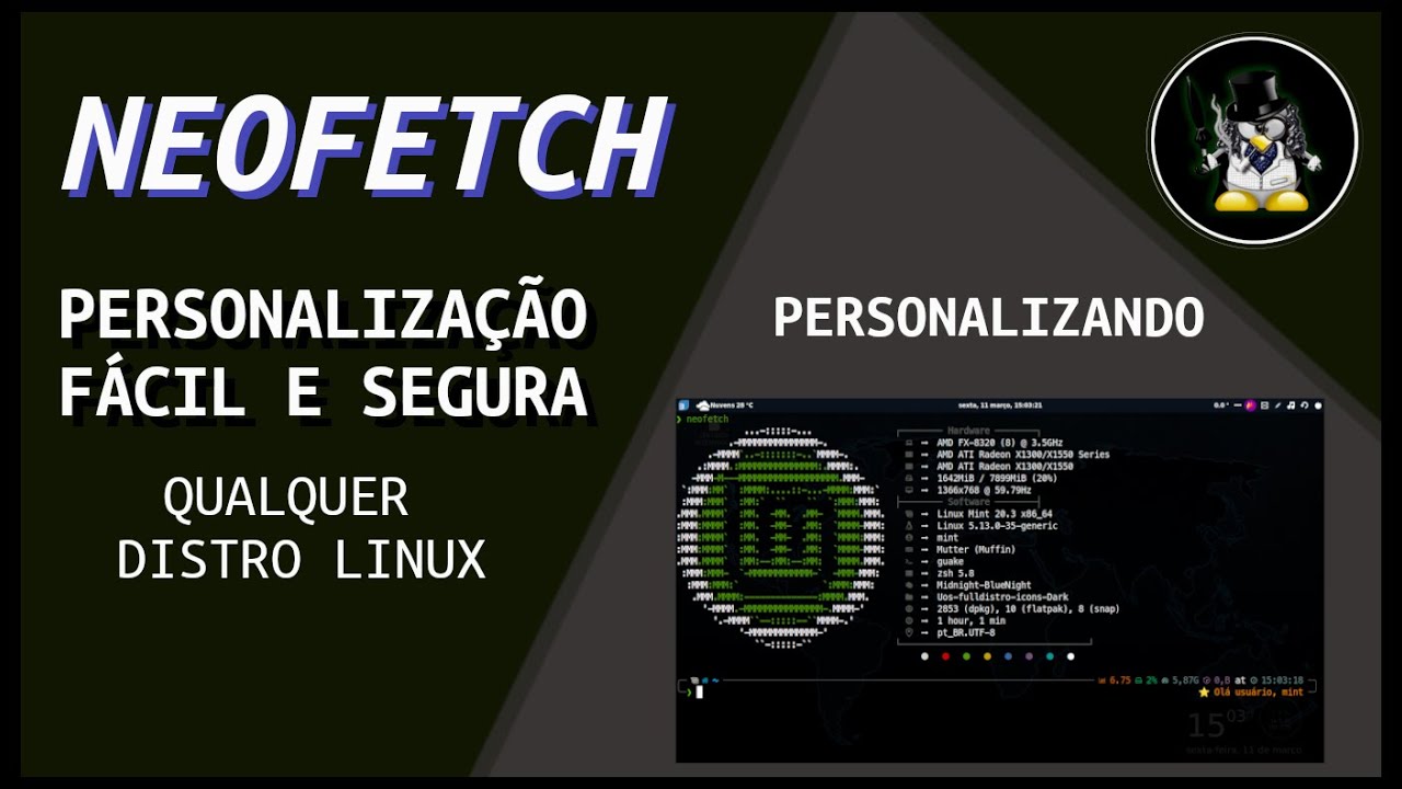 🔵 Neofetch Personalização de caracteres seguro e prático - YouTube
