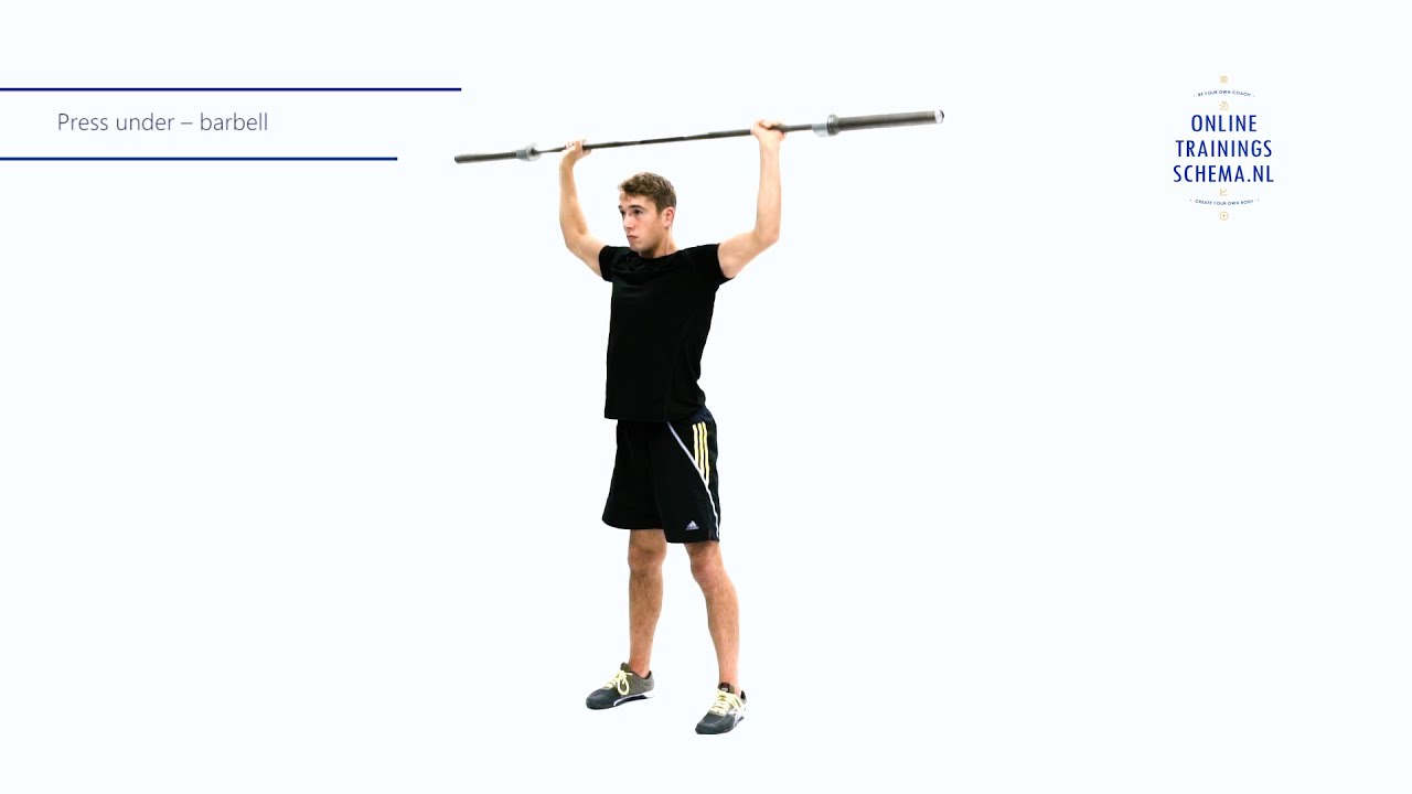Press under barbell - Onlinetrainingsschema.nl - YouTube