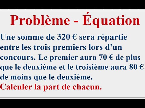Comment résoudre un problème avec une équation ? Mise en équation - YouTube