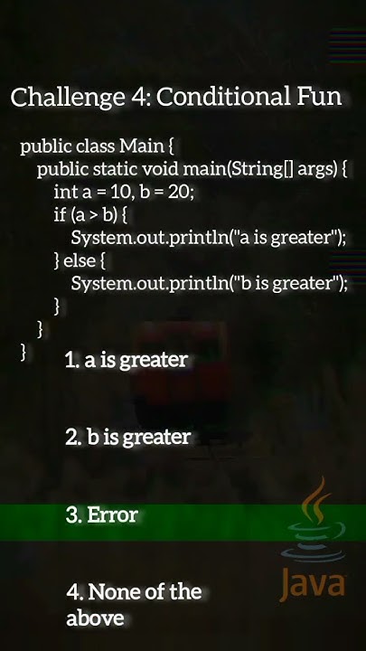 Java challenge 4 conditional fun - YouTube