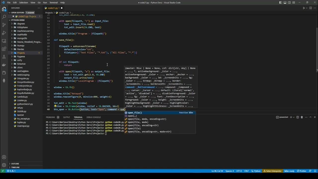 Python Dersleri - Python Projeler Part7 - YouTube