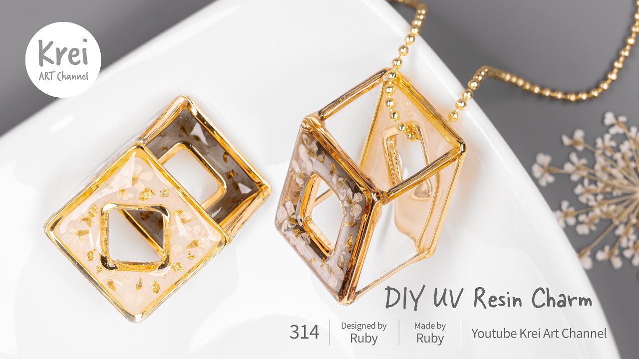 【UV レジン】ドライフラワーを使って、DIYブレスレットチャーム〜♪ UV Resin - DIY Bracelet Charm with Dried Flower. - YouTube
