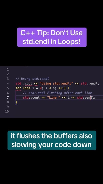 C++ Daily Tip: Don’t use std::endl in Loops! #cpp #cppprogramming #cpptutorial - YouTube