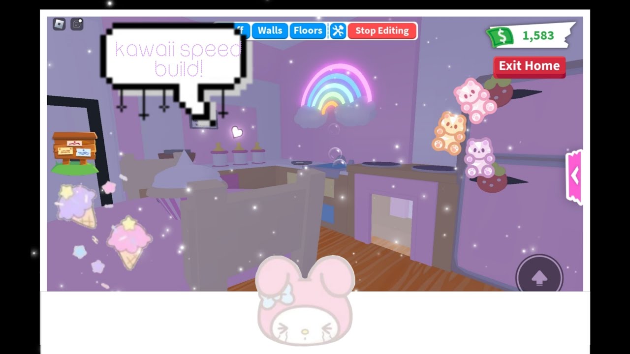 Kawaii kitchen/living room AdoptMe speed build!♡PART 1🌸 - YouTube