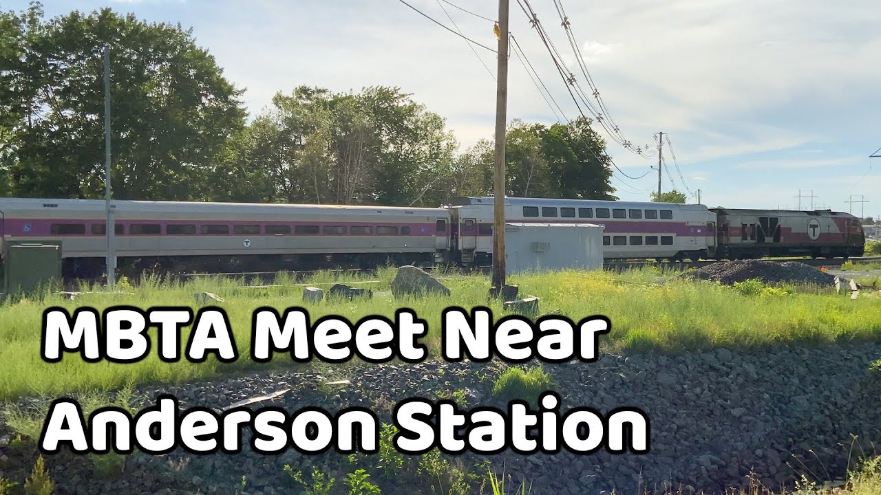 MBTA Commuter Rail Meet Near Anderson Station - YouTube