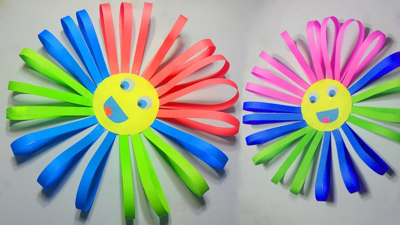 How to Make a Paper Sun | Colorful Origami Craft Sun | Sun Paper Craft ...