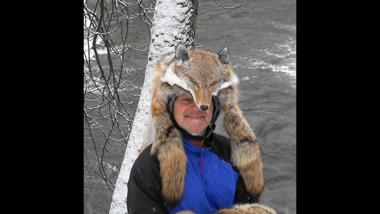 Coyote fur ski helmet with matching mittens - YouTube