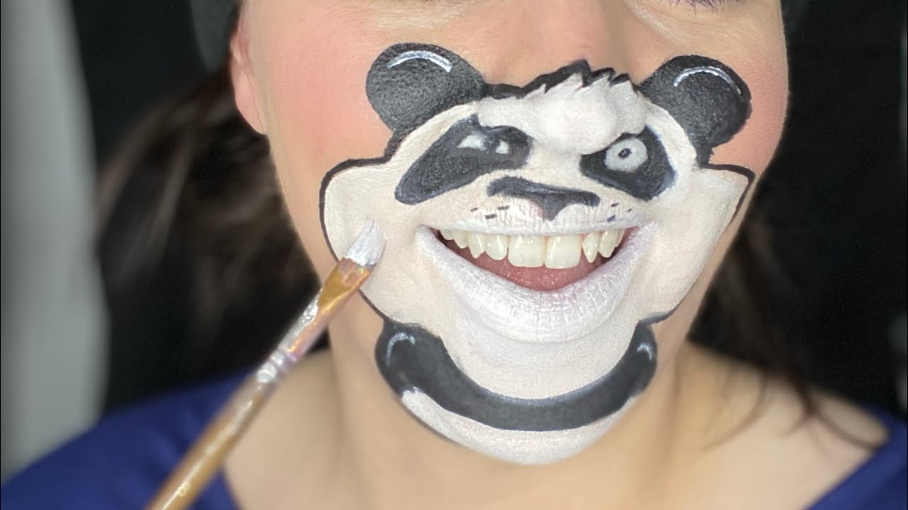 How to paint a Panda on your face with Mariam Marks! #howtopaint #howto ...