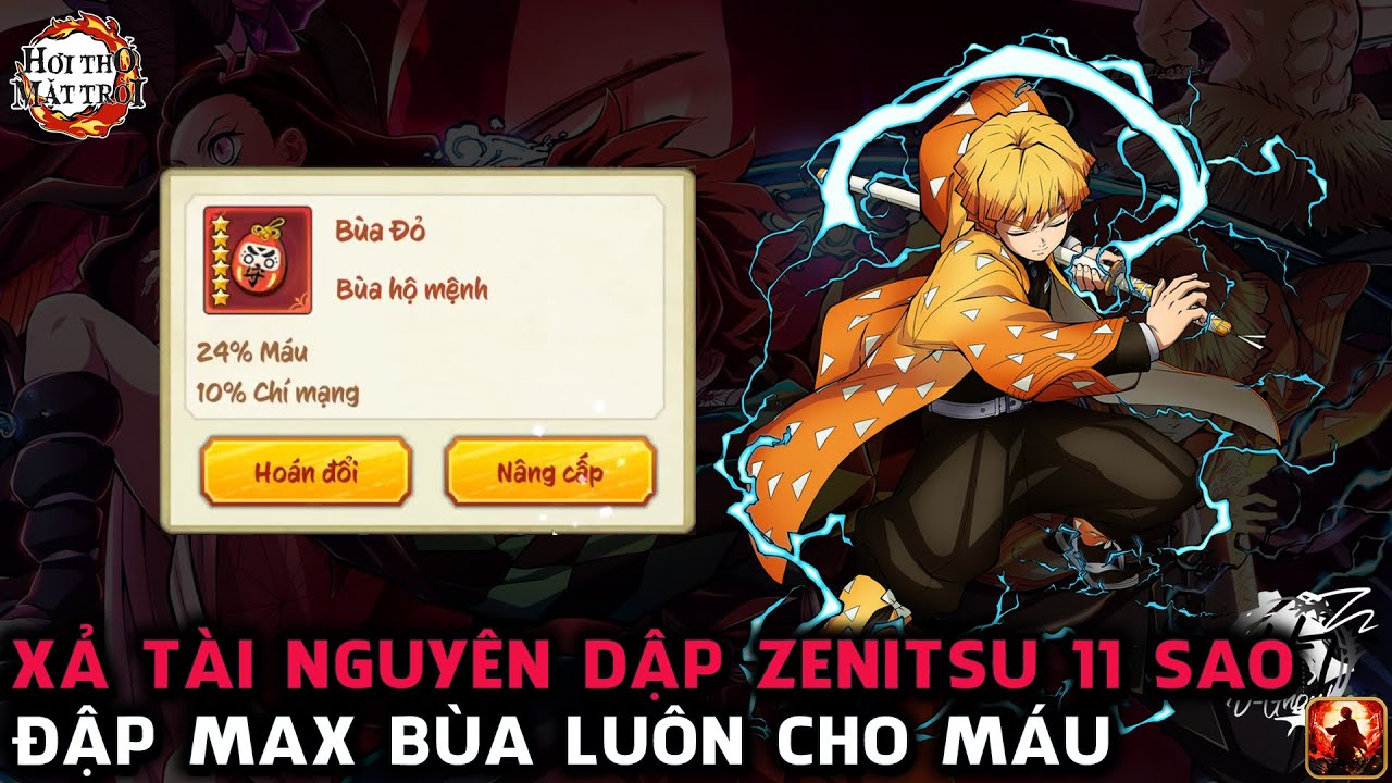 HƠI THỞ MẶT TRỜI - XẢ MẠNH TÀI NGUYÊN UP ZENITSU E1, MAX PING FULL BÙA ...
