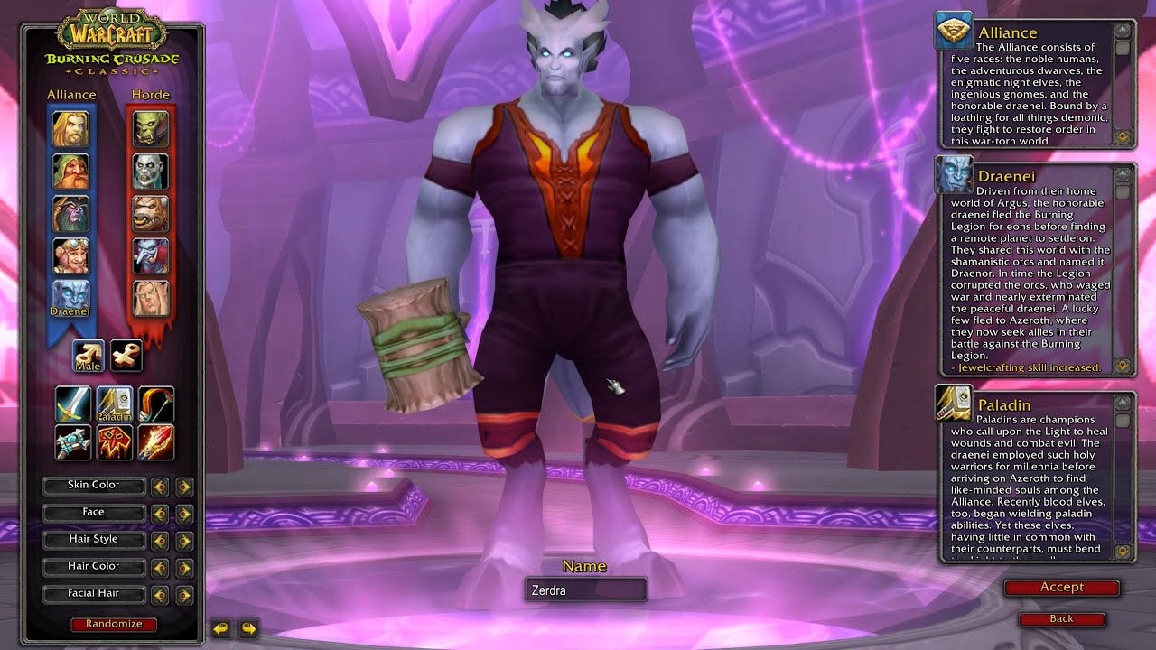 WoW TBC Classic Draenei Paladin Leveling