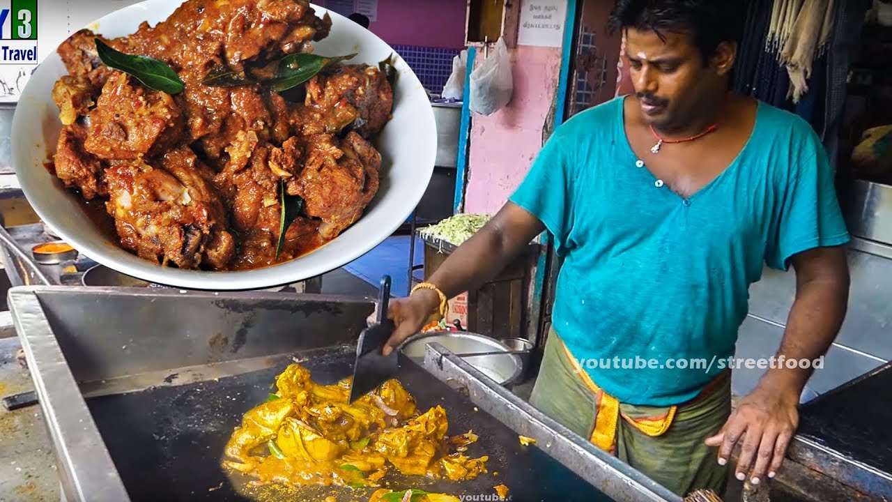 STREET FOOD | Pan Fried Chicken Curry | Very Rare Street Food - YouTube