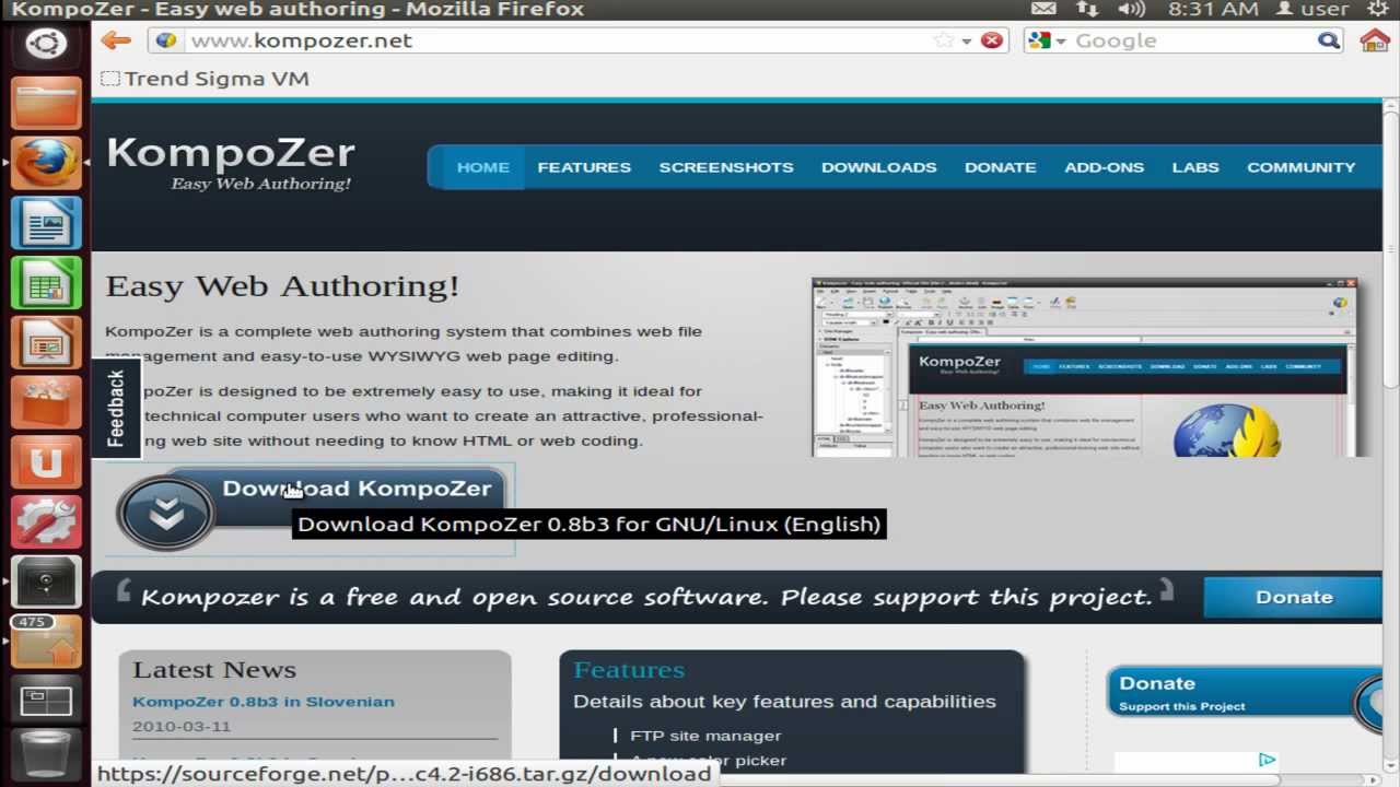 How to install Kompozer on Linux - YouTube