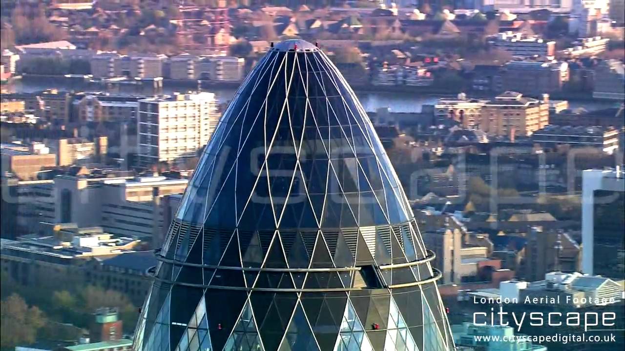 London Aerial Footage - The Gherkin (HD) - YouTube