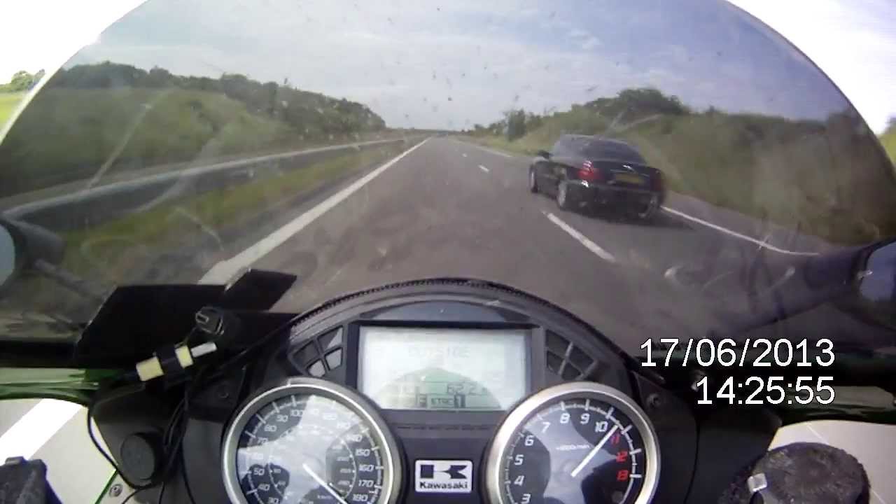 ZZR1400 somewhere in europe 186mph 2up with luggage - YouTube