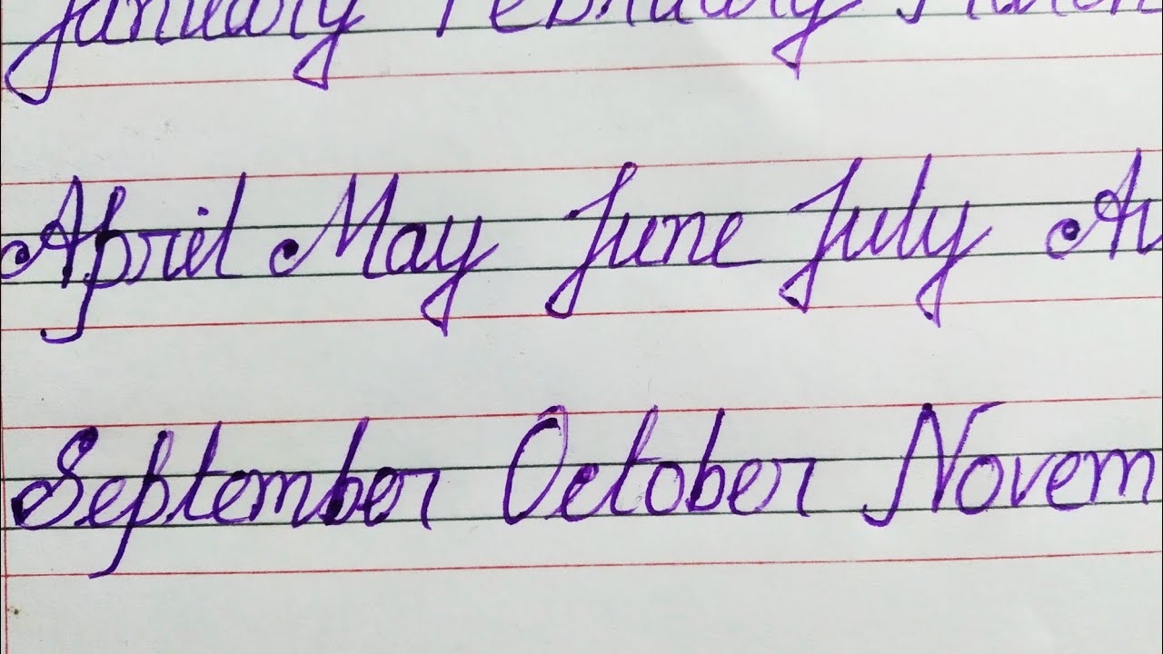 writting | name of months | neat and clean writing - YouTube