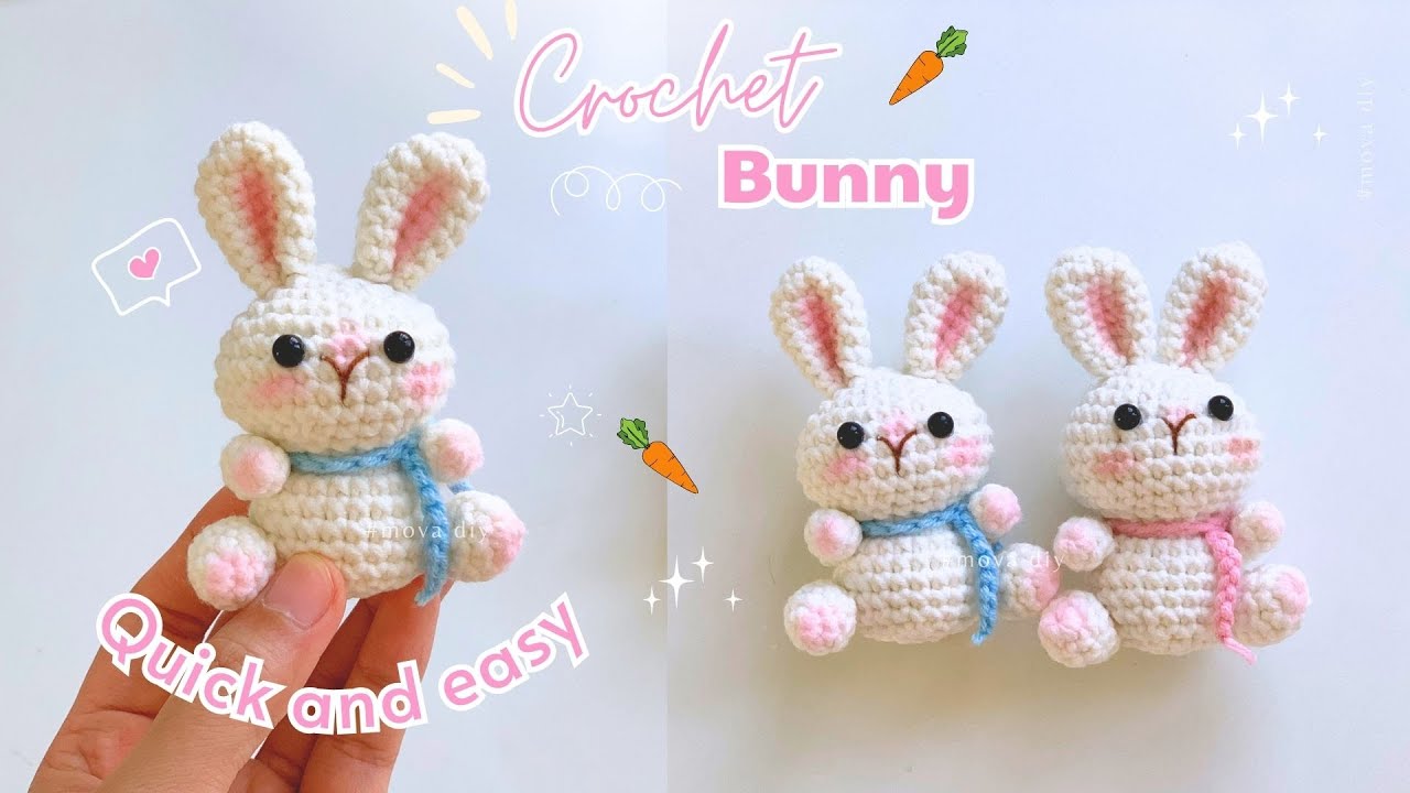 🐰 Crochet bunny cute 🐰 A step by step crochet tutorial 🥕 Amigurumi ...